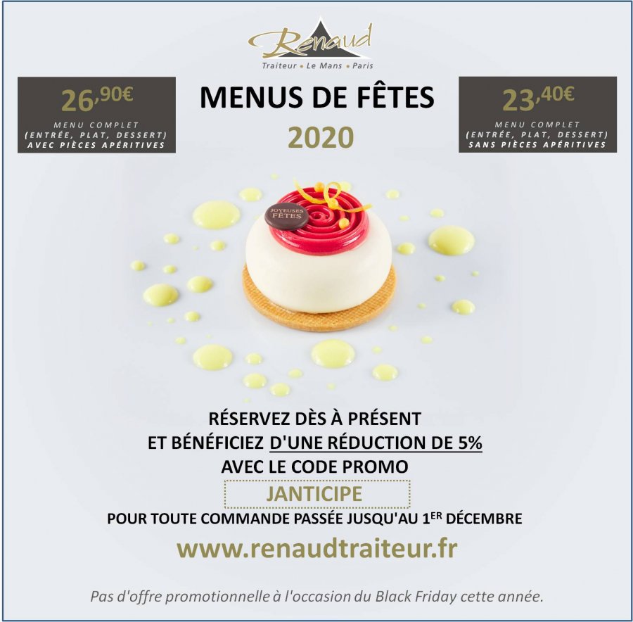Menus de fêtes : Découvrez notre carte - RENAUD Traiteur